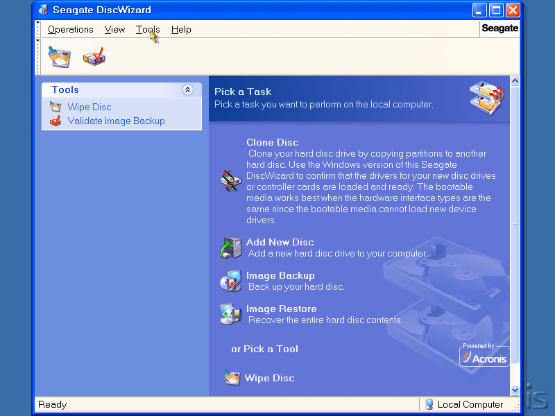 Seagate DiscWizard: vynikající diskový nástroj od Acronisu zdarma ...