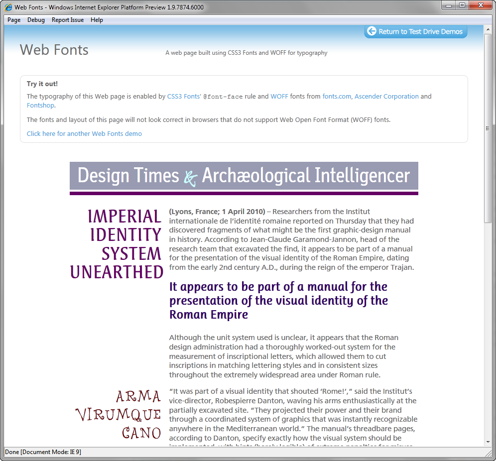 Co je nového v Internet Explorer 9 Platform Preview Build 3? | Maxiorel.cz
