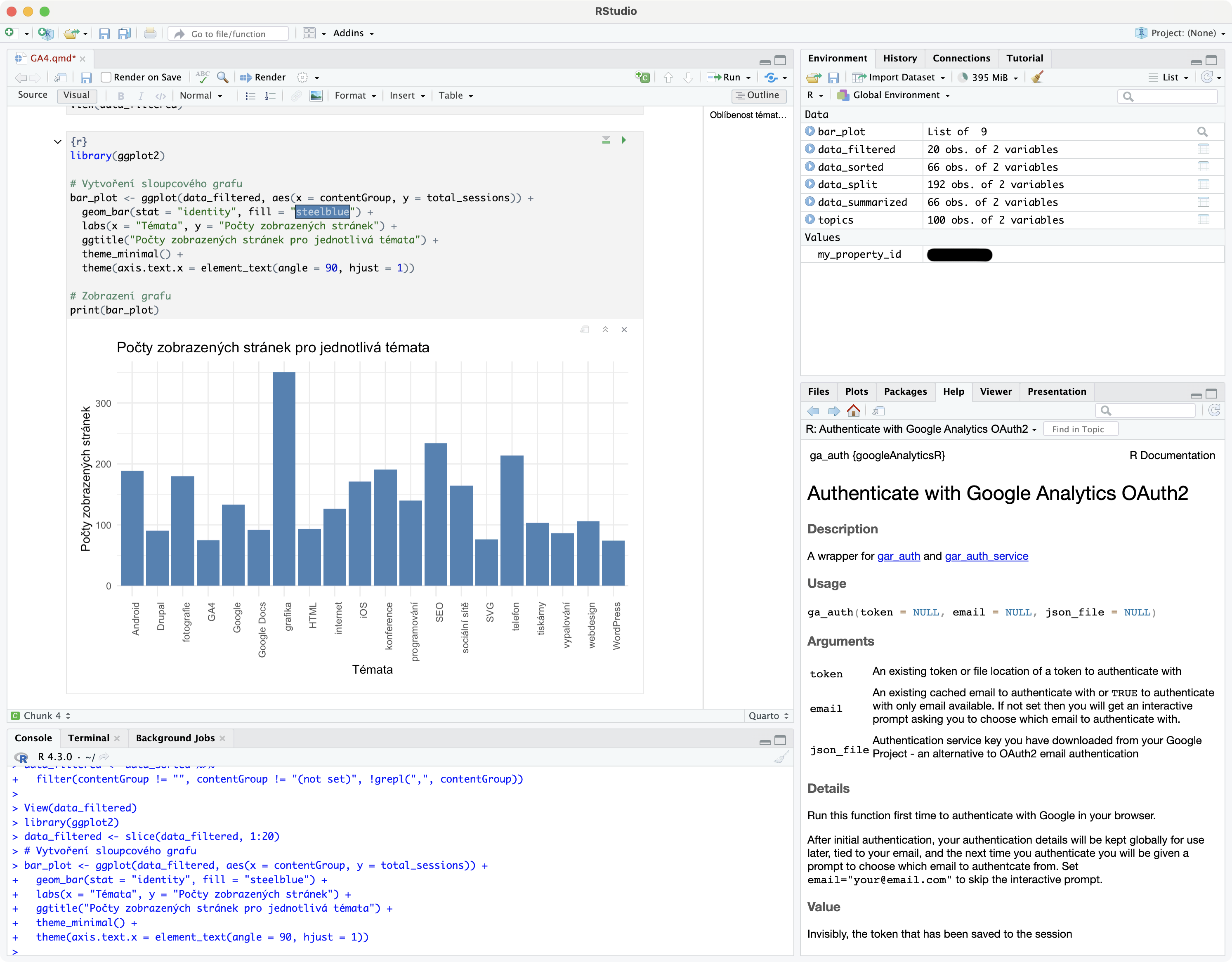 RStudio prakticky: prohlížíme data z Google Analytics 4 | Maxiorel.cz